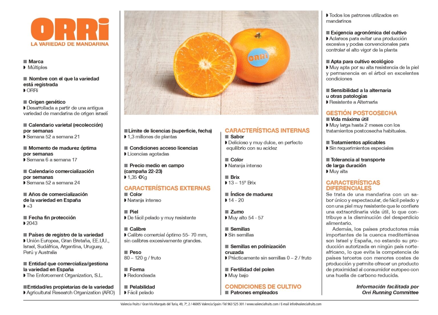 Variedades protegidas: fichas técnicas
